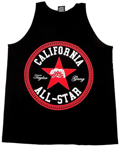 CALIFORNIA ALL STAR Tank Top T-shirt Cali Bear Paisley Men SMALL Black ...