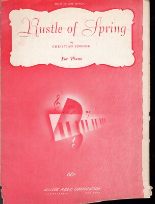 Rustle Of Spring Sheet Music 1940's Piano Solo Op. 52, No. 5 | eBay