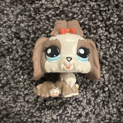 Littlest Pet Shop LPS #2130 Dog Lhasa Apso Tan Brown Blue Eyes ...