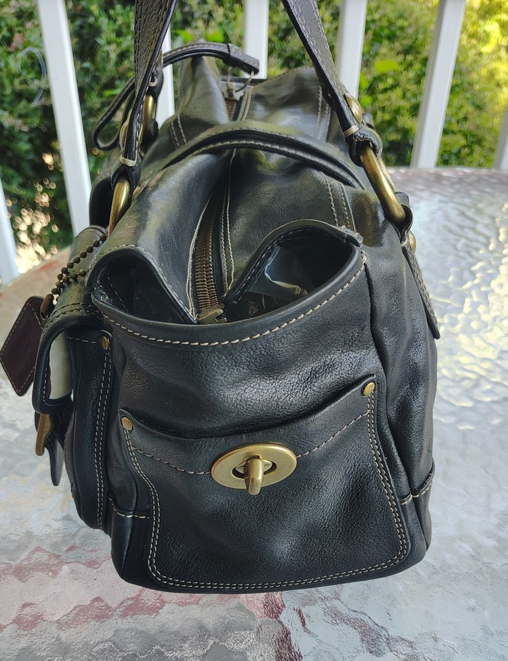 Coach MEDIUM 10330 65th Anniversary Mandy Vintage Black Leather ...