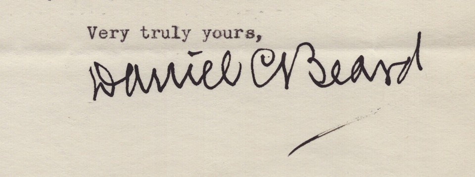 DANIEL C. BEARD - TYPED LETTER SIGNED 11/06/1928 | eBay