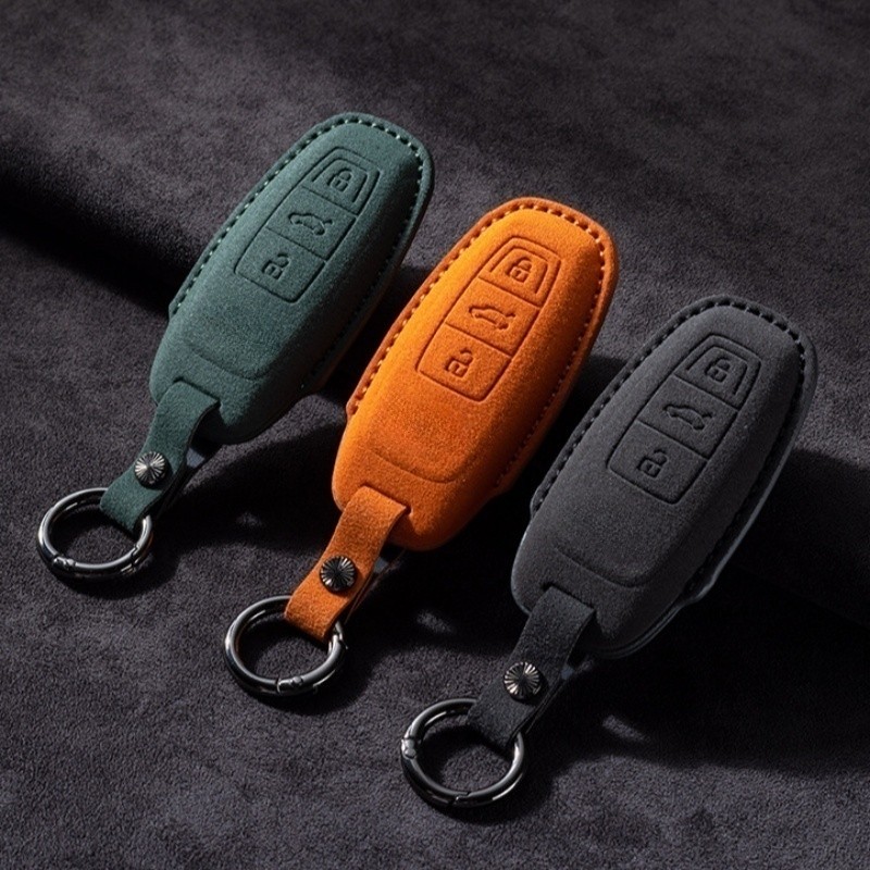 Suede Leather Car Smart Key Fob Case Cover For Audi M4 S5 Q7 B9 A4 A5 ...