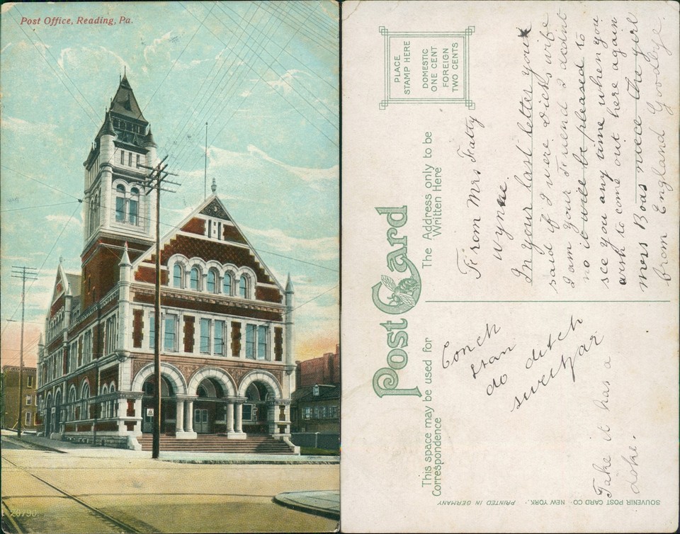PA Reading Post Office 20790 Souvenir Post Card Co | eBay