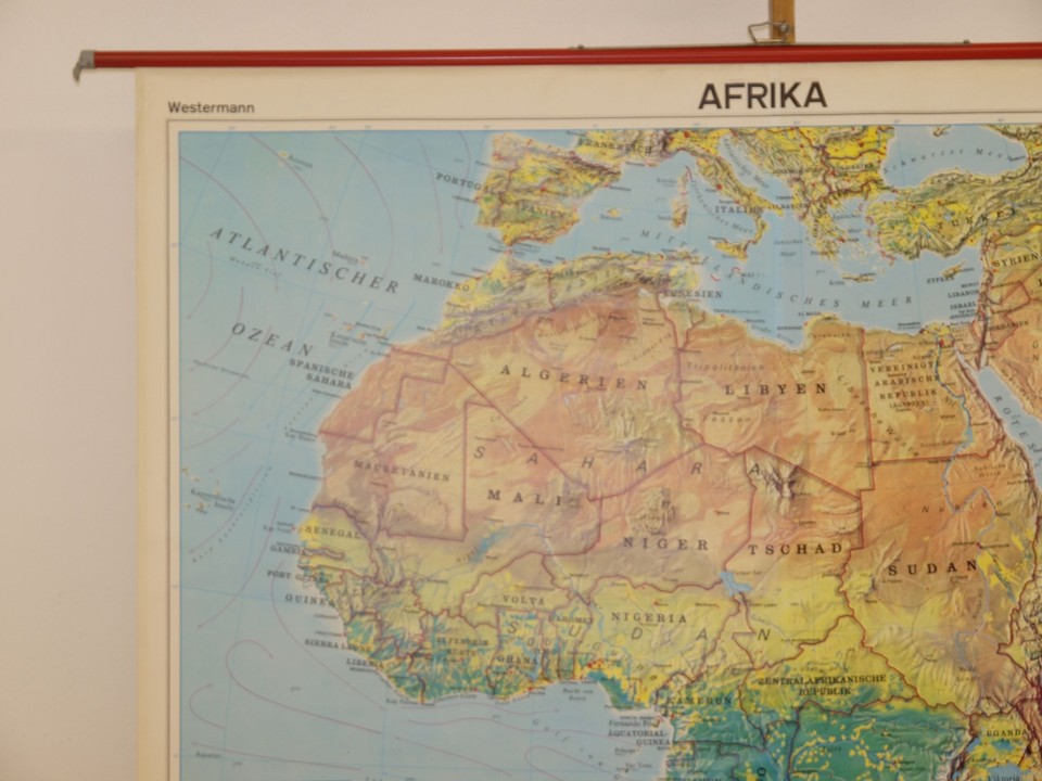 School Wall Map Africa Land Cover 1971 158X170Cm Your Cool Travel ...