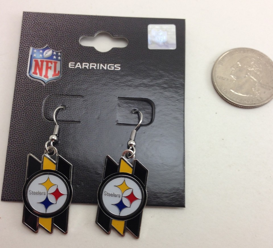 Pittsburgh Steelers Black/Gold D- Fence Logo Earrings - NFL Licensed ...