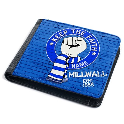 Personalised Millwall Wallet Retro Football Bi Fold Keep Faith Gift ...