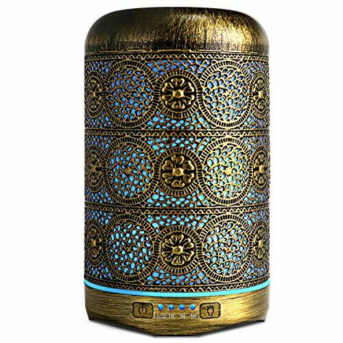 Metal Essential Oil Diffuser 7 Color Night Light Auto Shut Off Oils ...
