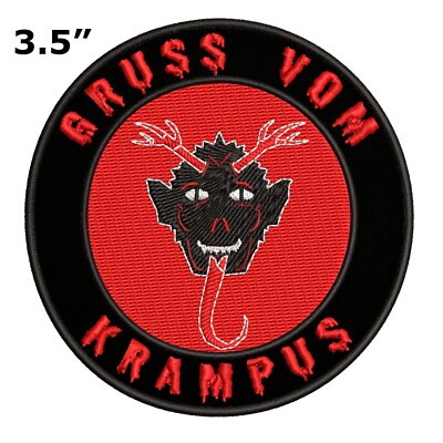 Christmas Patch Evil Krampus Embroidered IRON-ON Applique Horror ...