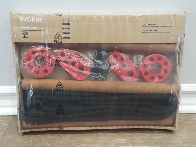 IKEA Ekorre Kids Hanging Rope Wood Ladder Indoor Outdoor Play Equipment ...