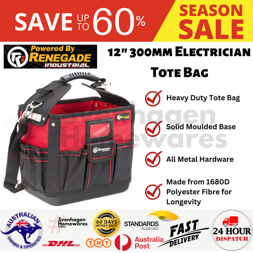 Renegade Industrial 12" 300mm Electrician Tote Bag | eBay Australia