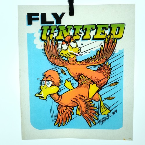 Authentic VINTAGE Fly United Heat Transfer Iron On | eBay