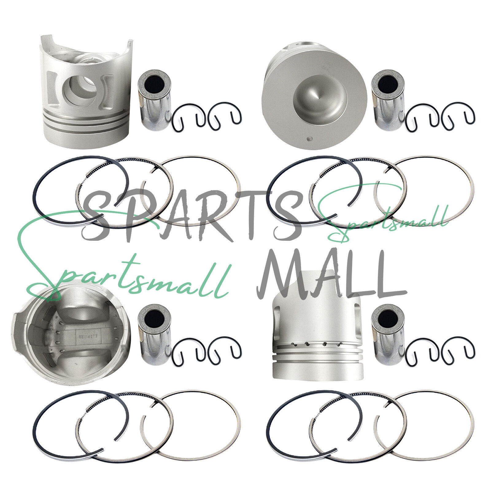 4PCS Piston + Piston Rings For Mitsubishi 4D32 4D32T Engine 52mm STD ...