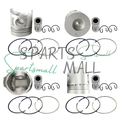 4PCS Piston + Piston Rings For Mitsubishi 4D32 4D32T Engine 52mm STD ...