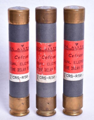 3 Count Cefcon 50A Dual Element Time Delay Fuses CRS-R50 | eBay