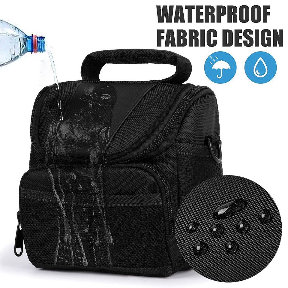 Black Camera Protective Bag Shoulder Pouch Zipper Case for Nikon Canon ...