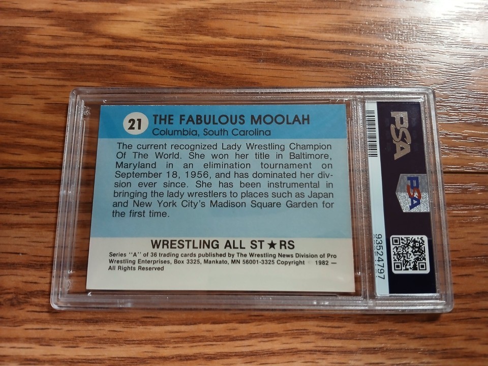 1982 Wrestling All Stars The Fabulous Moolah Card PSA 7 NM WWE WWF NWA ...