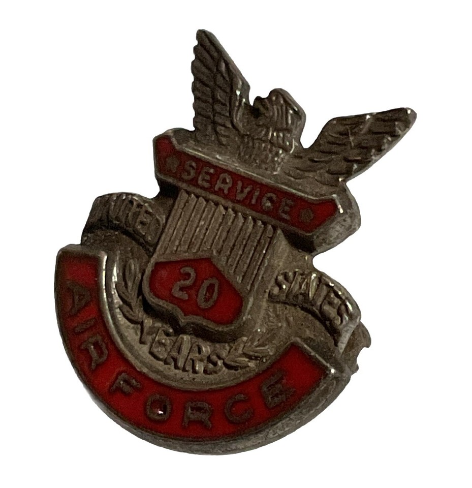 Sterling Silver 20 Year Service Pin Civilian Air Force Employee Vintage ...