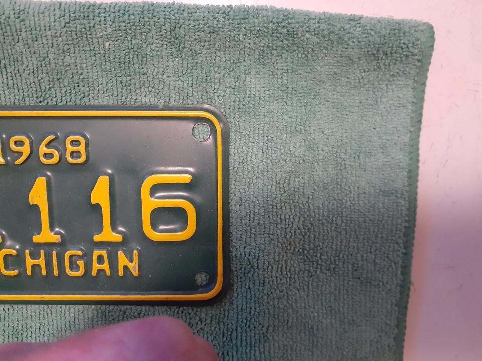Vintage 1968 Michigan Motorcycle License Plate Harley/Triumph/BSA ...