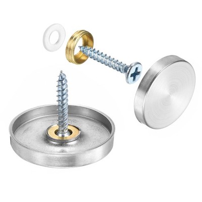 12Pcs Screw Covers Caps 304 Stainless Steel Mirror Screws 30mm Dia ...