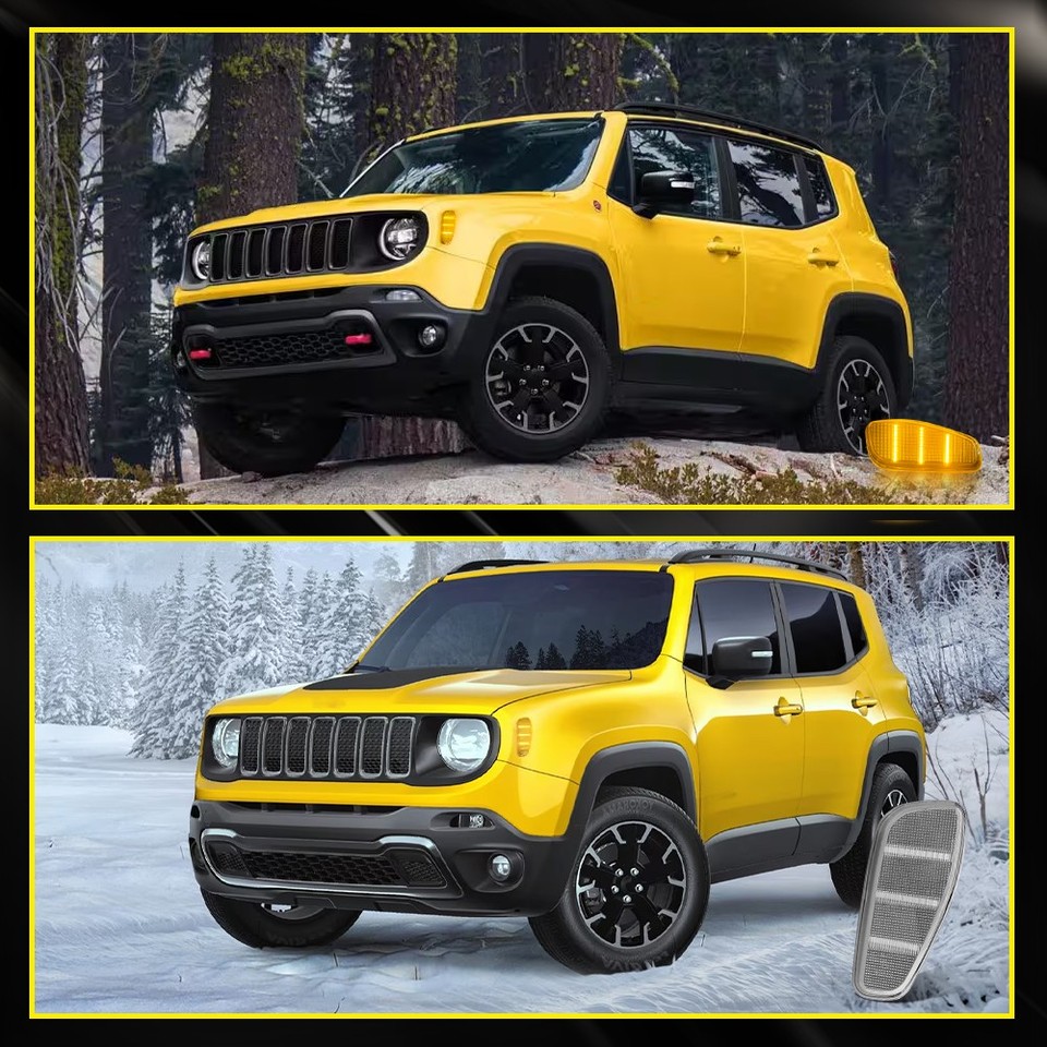 2-20X Amber LED Side Marker Lights Fender Lamp Clear Len For 15-23 Jeep ...