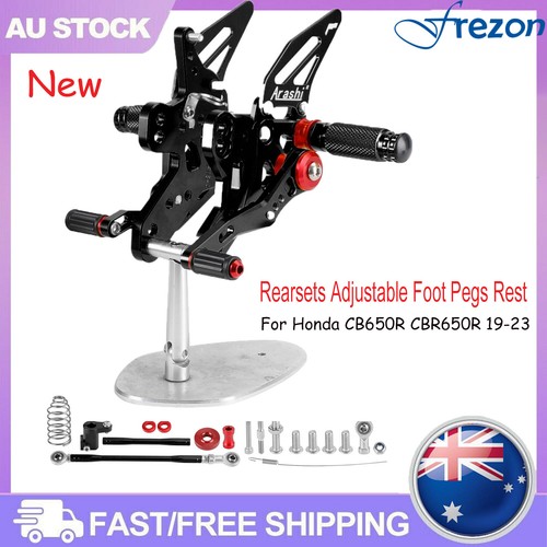 Black Rearsets Adjustable Foot Pegs Rest For Honda CB650R CBR650R 2019 ...