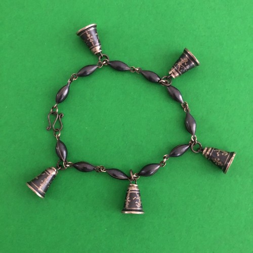 VINTAGE THAI/SIAMESE STERLING SILVER ENAMEL BELLS DANGLE BRACELET | eBay