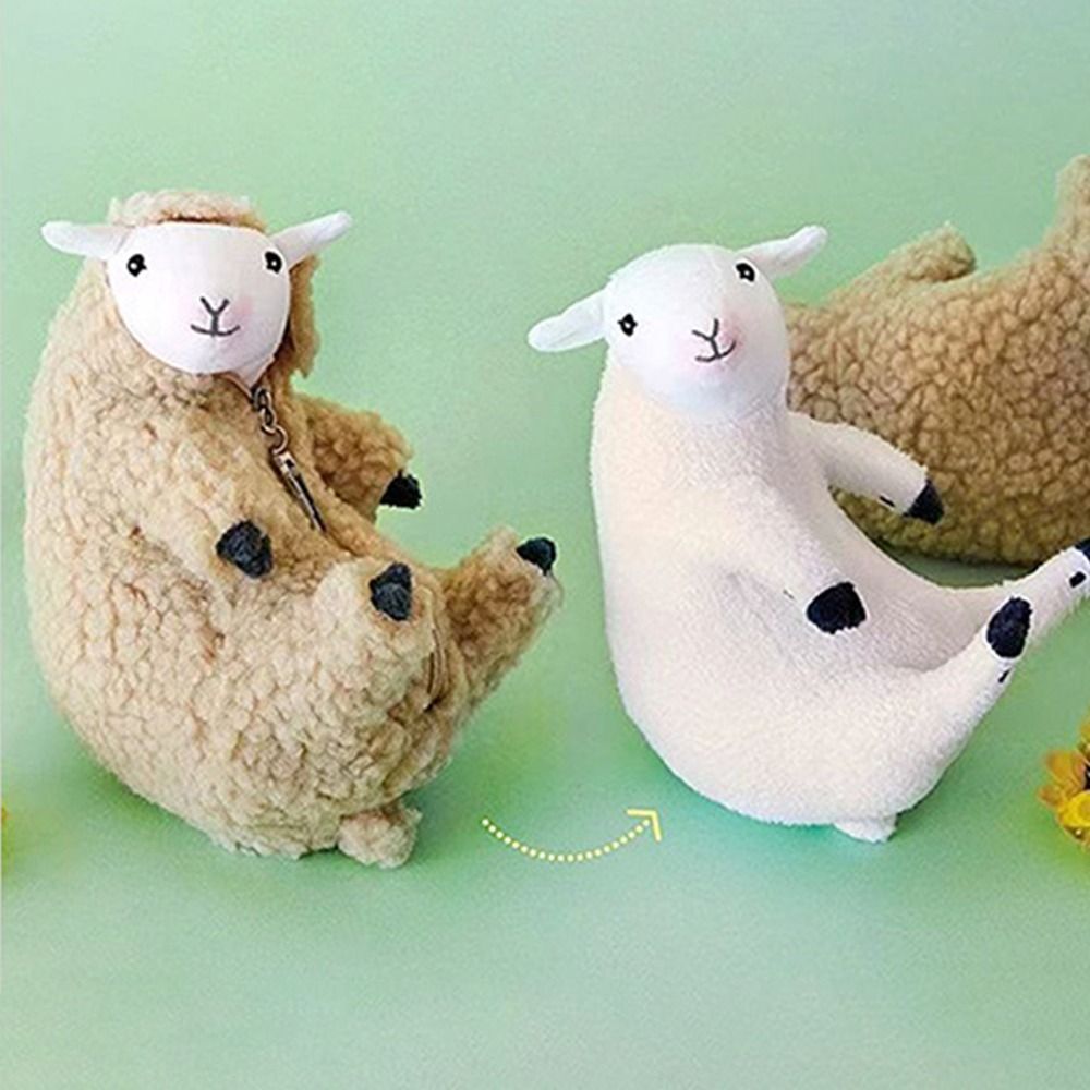 Lamb Shape Doll Stuffed Animals Shave Sheep Doll Zipper Shearing Sheep ...