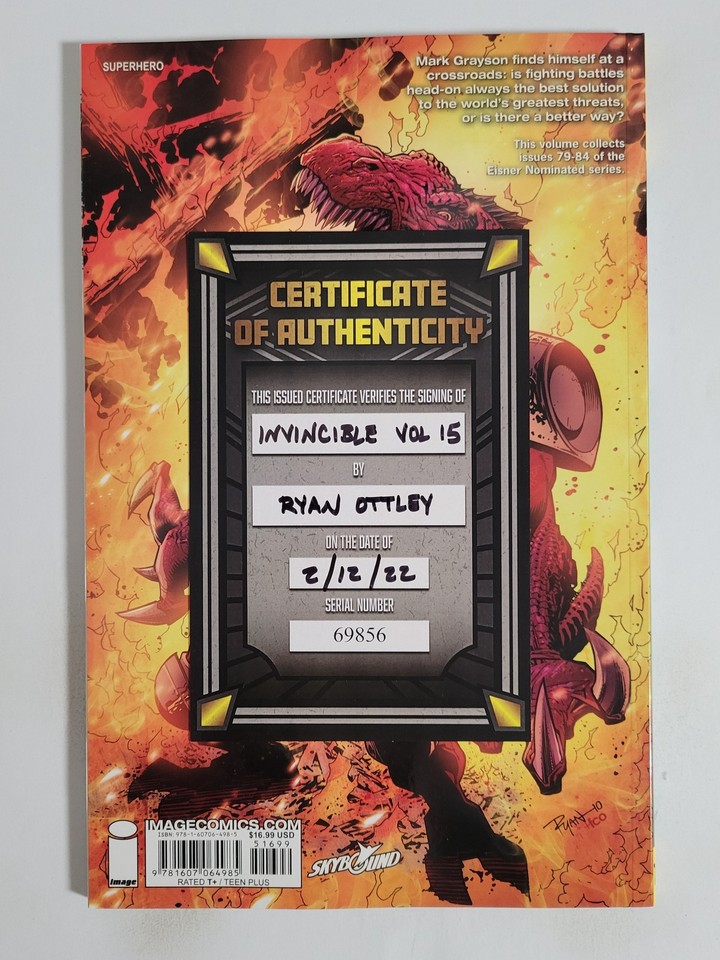 Invincible Volume 15 Image TPB 2011 NM 9.4 Get Smart Ryan Ottley Signed ...