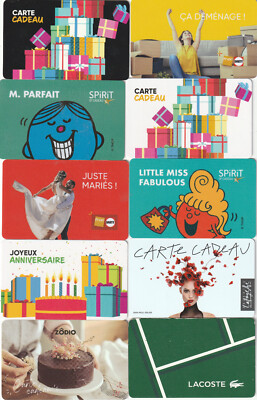 ## LOT n° 05 / 10 cartes cdx diverses ## Carte cadeau GIFT CARD ...