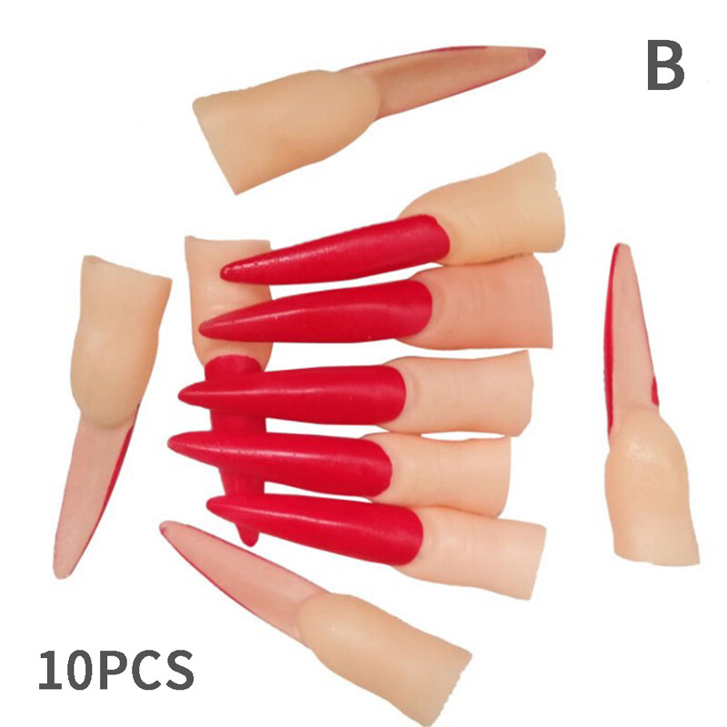 Halloween Long Fake Witches Nose Props Ghost Finger Nail Cosplay DIY ...