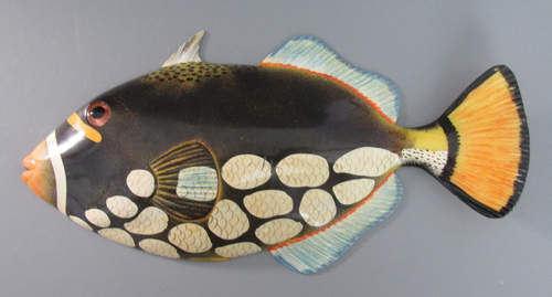 CIT Inc. 12-1/2 Inch Brown with Tan Spots "Fish" 3-D Wall Hanging ...