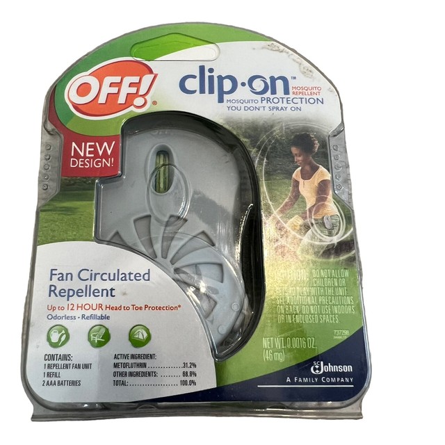 off Clip on Fan Circulated Mosquito Repellent Odorless Refillable ...