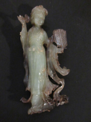 Vintage Jadeite Chinese Translucent Jade Lady Statue ca. 7"H | eBay