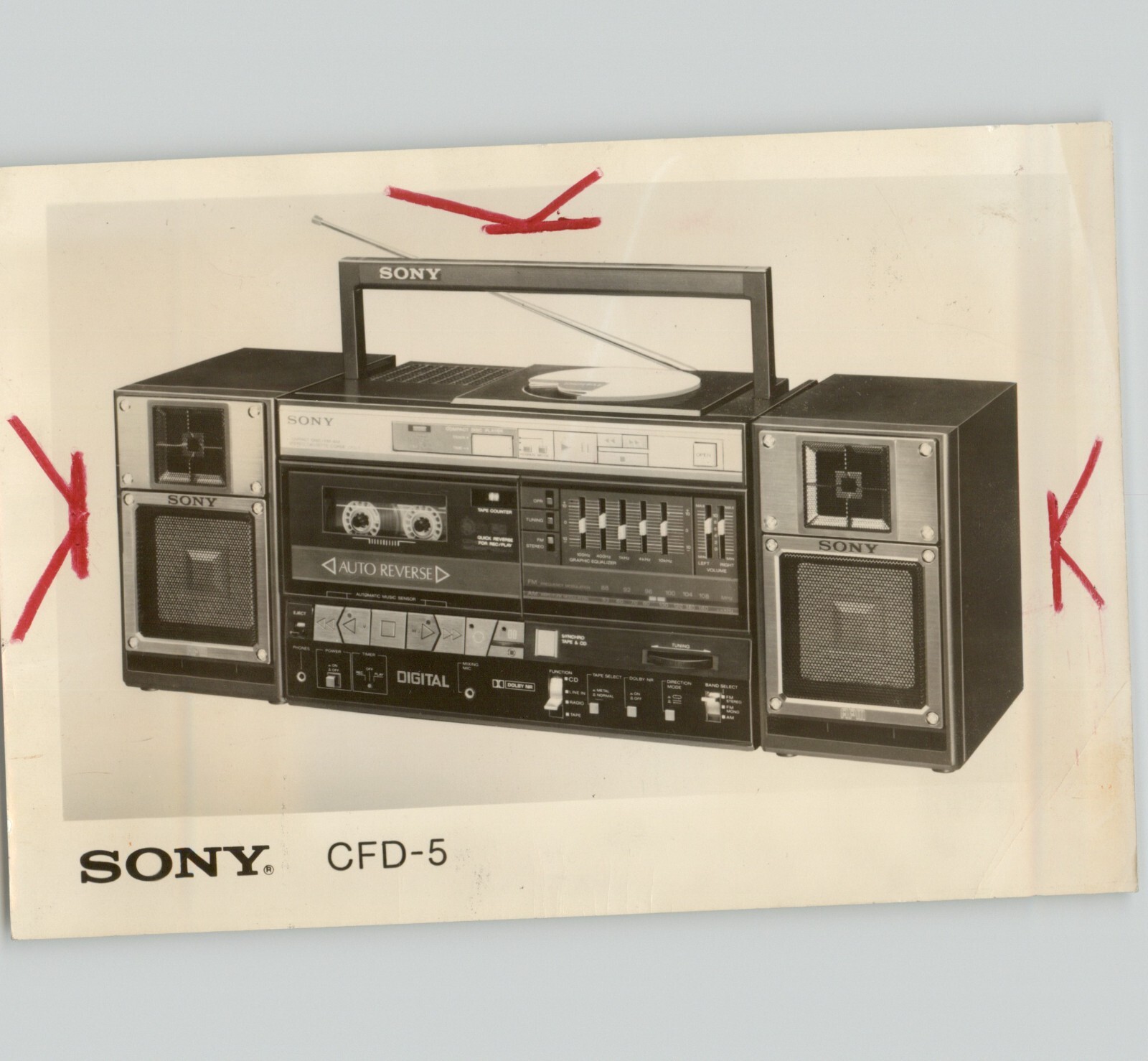 SONY CFD-5 Cassette Player BOOMBOX 1985 Vintage Electronics Press Photo | eBay