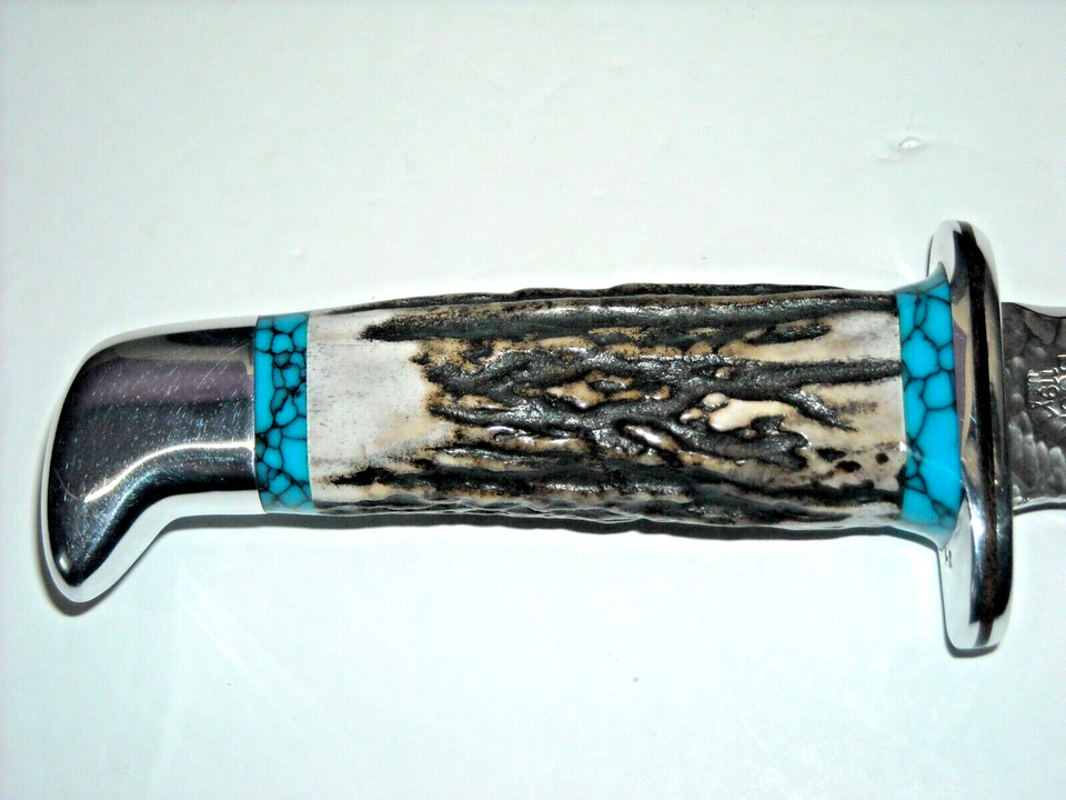 LEROY REMER CUSTOM BUCK 119 KNIFE 420HC CHIP FLINT FW BLADE SAMBAR STAG ...