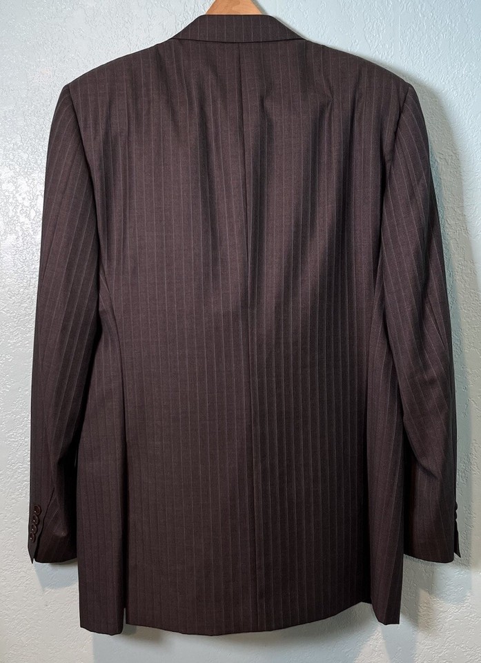 CANALI Blue Label Gray Pinstripe Wool 2Btn 2V Suit US 42 L Pants 34x32 ...