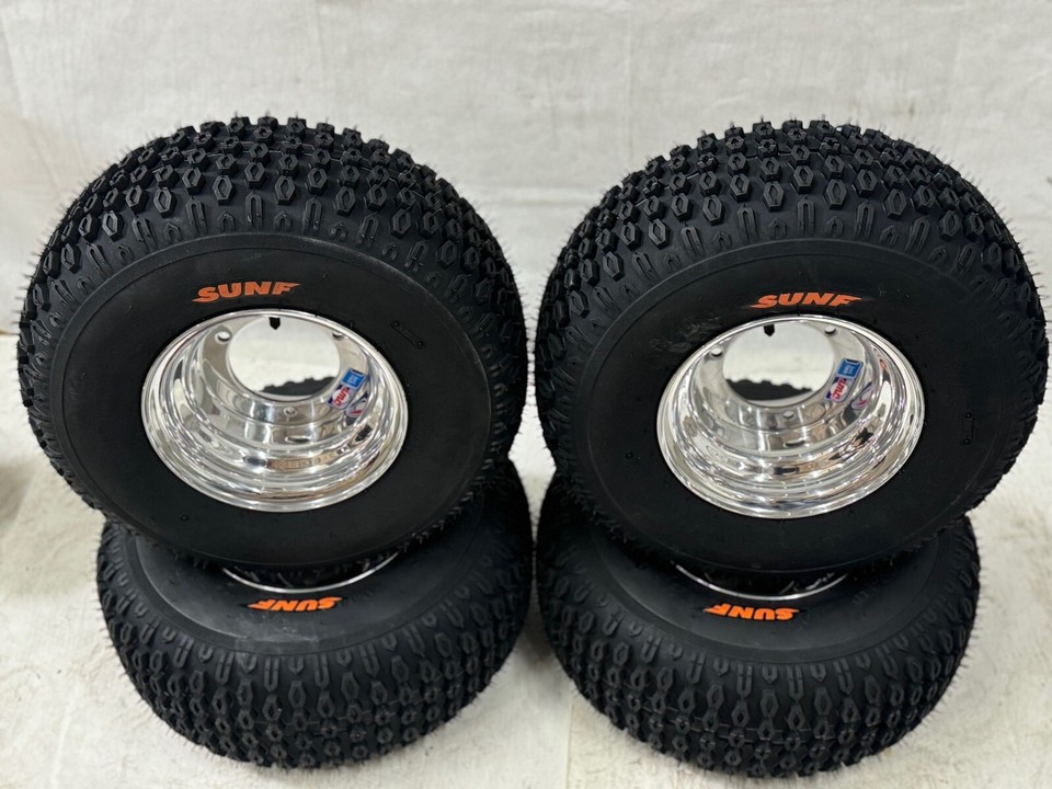 DWT Polished 8" Front Rear Wheels Rims 19" Sunf A012 19x7-8 Tires ...