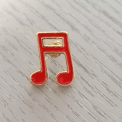 Red Music Note Badge Pin Enamel Gold Music Jewellery Gift AUS Free ...