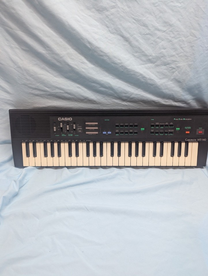 Casio Casiotone MT-140 Black Vintage Keyboard Working w/Power Supply ...