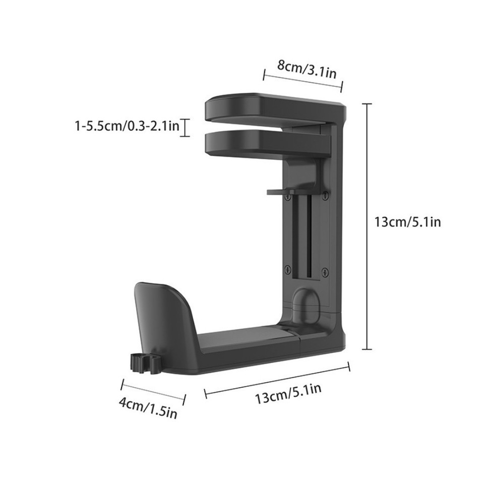 Rotating Headphone Stand PC Gaming Headset Holder Adjustable Under Desk ...