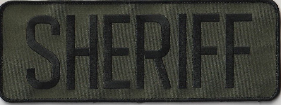 SHERIFF back patch 11" x 4" with full hook backing, ASST COLORS ...