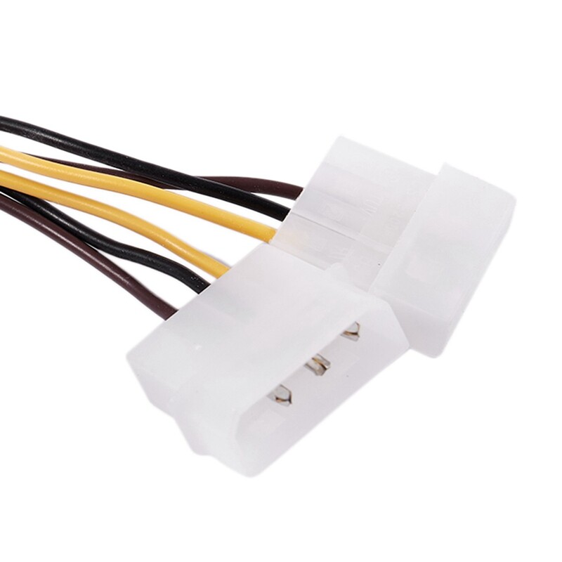 A Dual 4-Pin Molex IDE to 6 Pin PCI-E Graphic Card Connector Cable ...