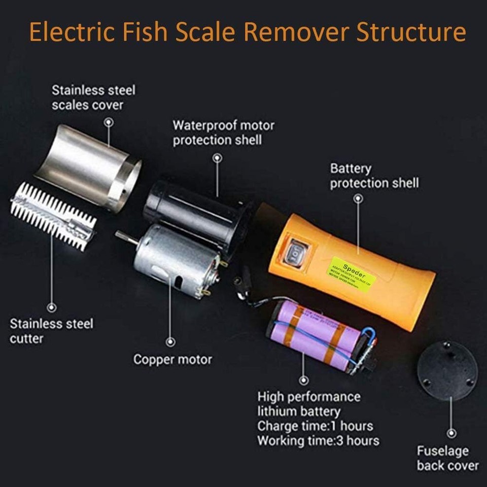 Electric Fish Scaler,Powerful Cordless Fish Scaler Scale Scraper ...