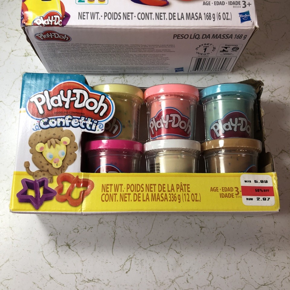 Lot of 2 Play-Doh Fun Factory & Confetti Kids Child Learn Creativity ...