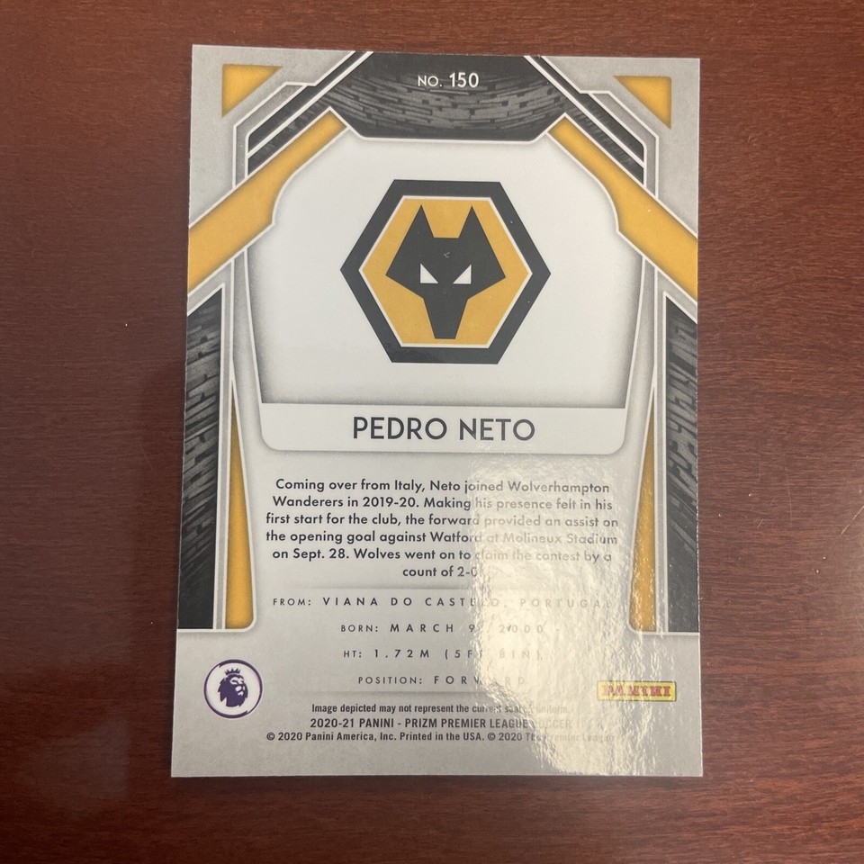 2020-21 Panini Prizm Premier League Pedro Neto Wolverhampton RC Base ...