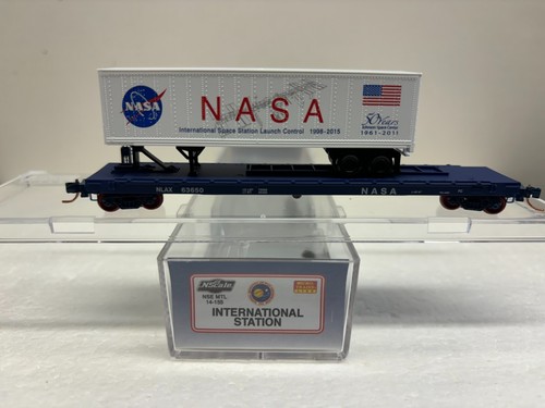 N Scale Micro Trains MTL SP Run 14-155 NASA 63650 TOFC w/Space Station ...