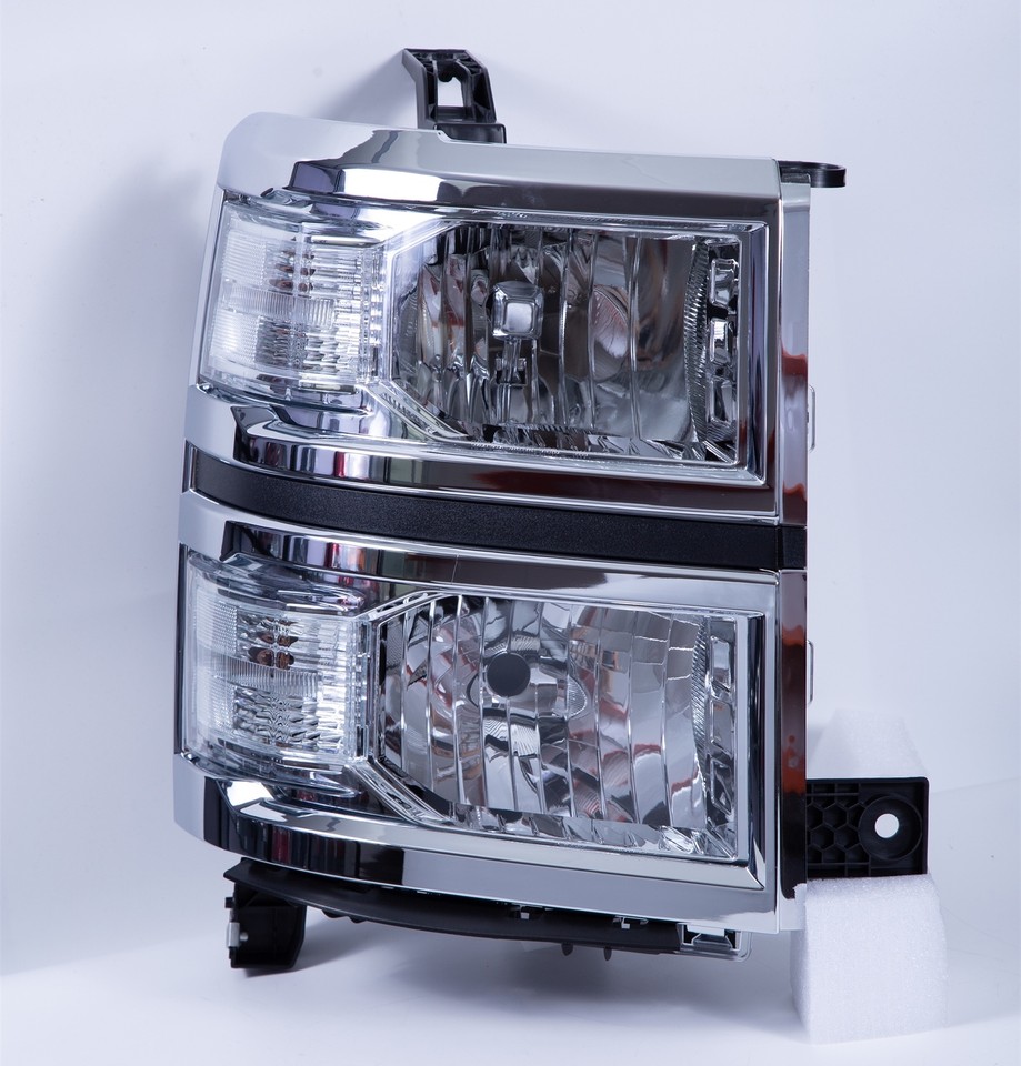 For 2014-2015 Chevy Silverado 1500 Chrome Clear Headlights Headlamps ...