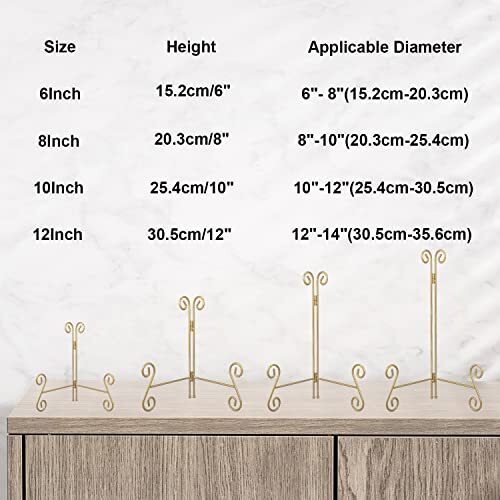 Plate Stand 6 Inch Small Plate Holder for Display Gold Iron Plate Easel ...