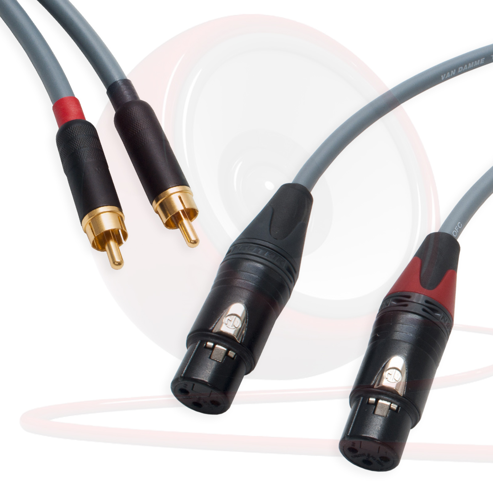 Pseudo Balanced RCA Phono to Female XLR Lead (PAIR). Van Damme ...