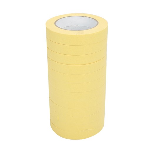 1 Sleeve/12 Rolls - 06652 Yellow Masking Tape - 3/4" Paper Automotive ...